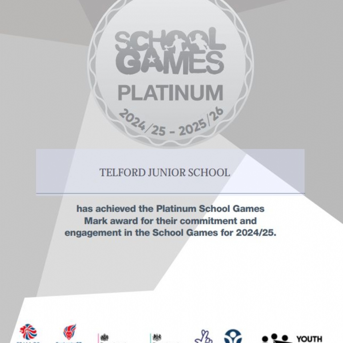 Telford Junior School - Platinum Success